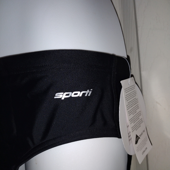sporti | Swim | Mens Swim Brief Sporti Solid Black Lycra Xtra Life Size ...